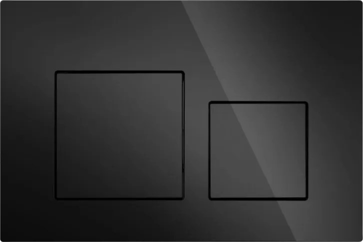 UPTrend Ovládací tlačítko pro WC podomítkové moduly YOSEMITE SHINY BLACK UP005‑B18, černá lesk