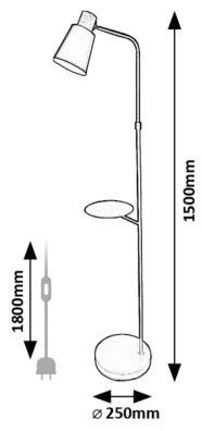 Rabalux 74229 - Stojací lampa AZIM 1xE27/40W/230V černá