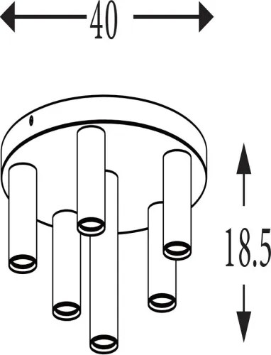 Searchlight 50570-6BK - Stropní svítidlo TUBES 6xGU10/10W/230V pr. 40 cm