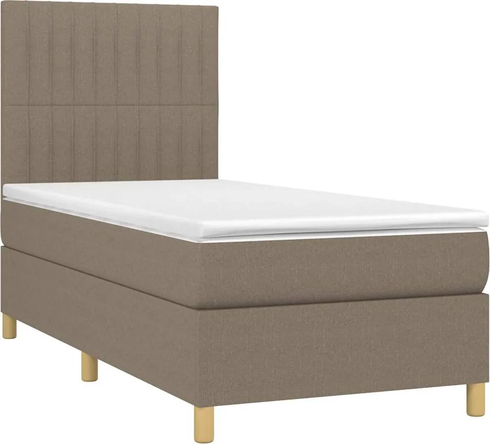 Box spring postel s matrací a LED taupe 80 x 200 cm textil 3135553