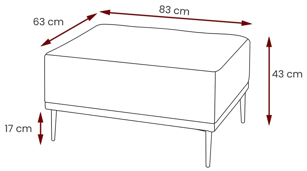 Taburet RAPALLO | 83x63 cm | bez úložného prostoru | VÝBĚR TKANINY