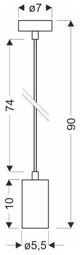 Černé závěsné svítidlo s kovovým stínidlem ø 7 cm Tubo – Candellux Lighting
