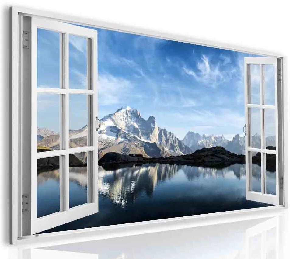 3D obraz okno na Lac Blanc Velikost (šířka x výška): 90x60 cm