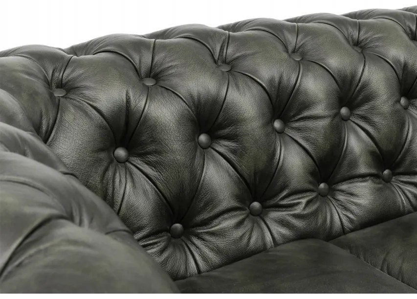 Dvoumístná pohovka z pravé kůže Chesterfield IV