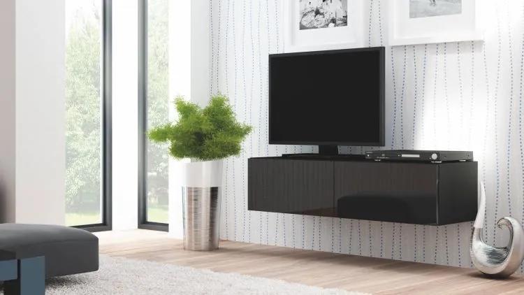 Halmar Televizní stolek Livo RTV-160W korpus bílý/bílá vysoký lesk