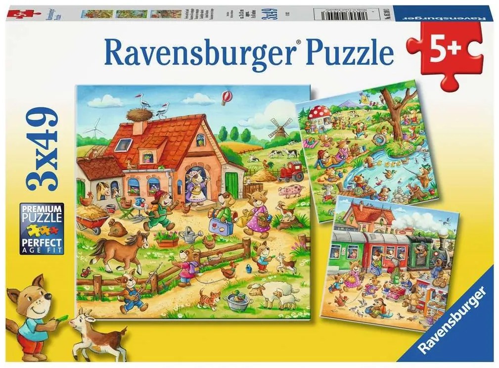 Puzzle ravensburger puzzle 052493 prázdniny na venkově 3x49 dílků