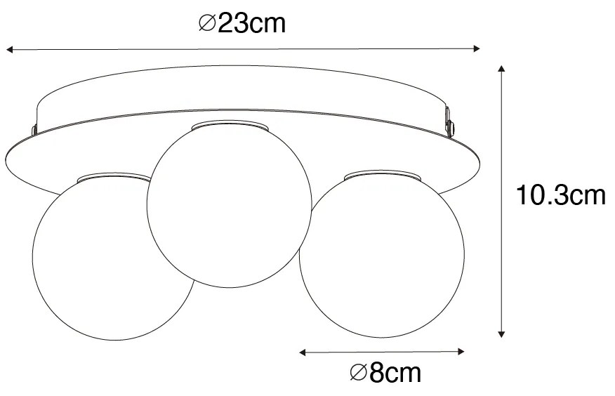 Moderní stropní svítidlo do koupelny bílé 3-světlo - Cederic