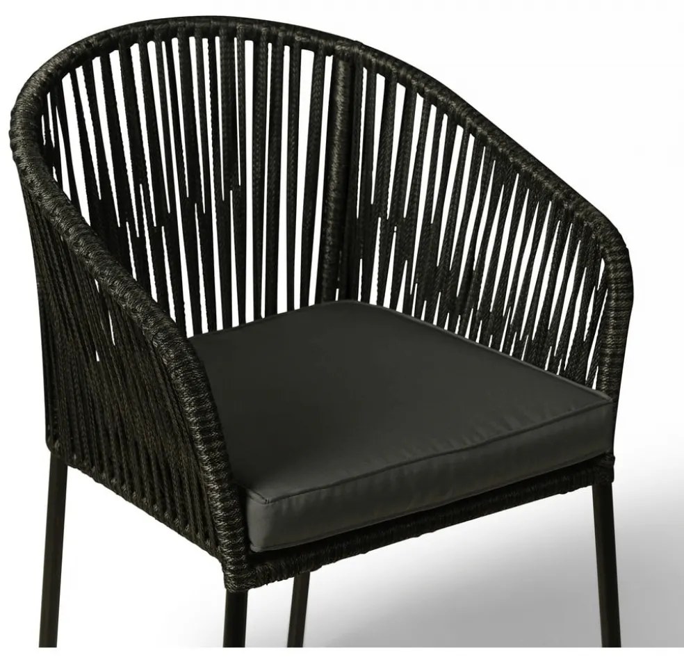Sada 2 černých zahradních židlí Trapani