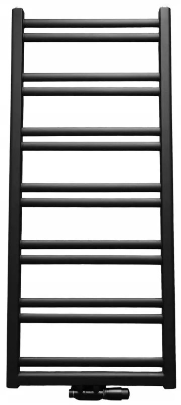 Regnis Retro, topné těleso 440x900mm se středovým připojením 50mm, 436W, černá matná, RETRO90/40/D5/BLACK