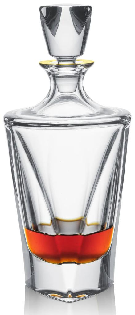 Bohemia Jihlava zlatem dekorovaná karafa na whisky Triangle 750 ml