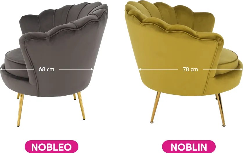Křeslo ve stylu Art-deco, hořčicová Velvet látka/gold chrom-zlatý, NOBLIN