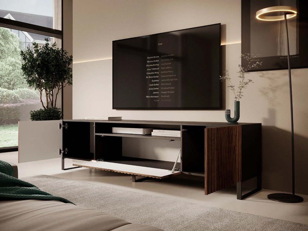 ADRK Furniture Šatní skříň RTV Miro na stojan RTV-MIRS-BK