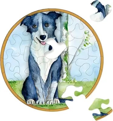 CURIOSI Kulaté puzzle Picoli: Pes / 33 dílků / průměr 9 cm