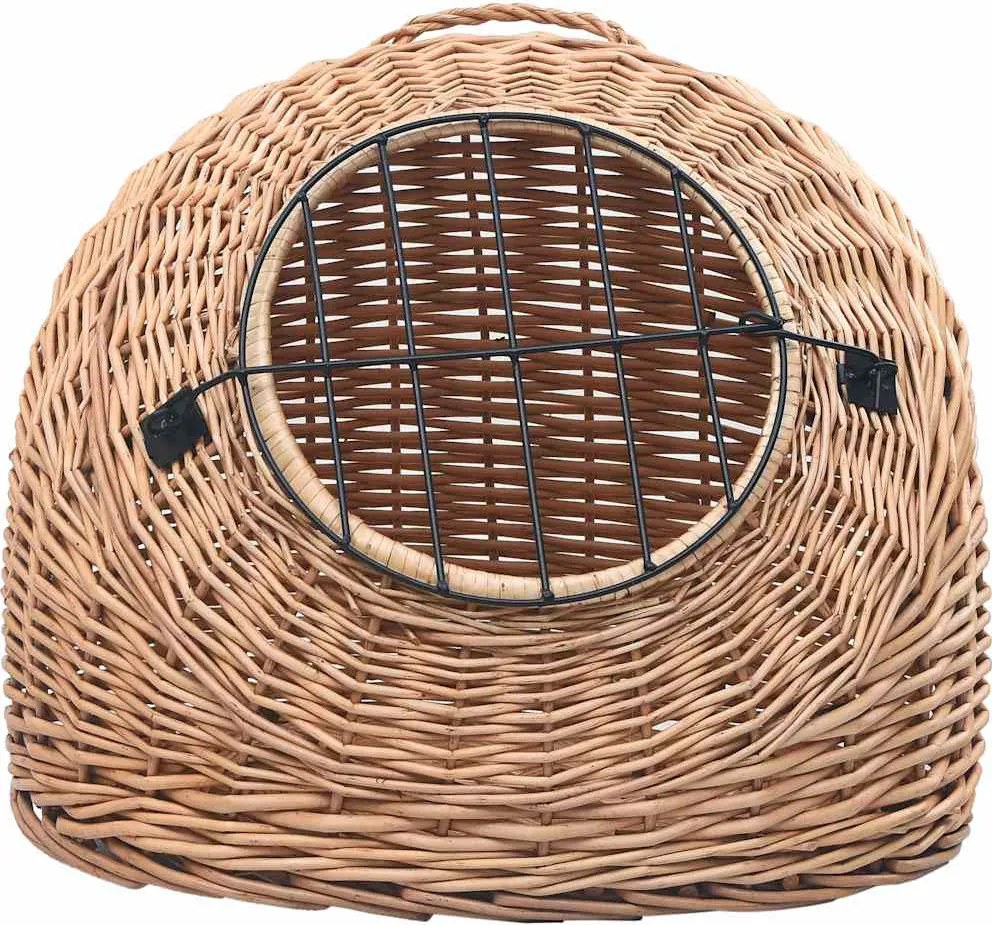Přepravka pro kočku 60 x 45 x 45 cm přírodní vrba 170909