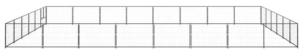 vidaXL Psí kotec černý 48 m² ocel