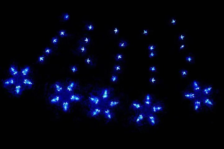 Vánoční osvětlení do bytu - hvězdy s LED diodami, modré