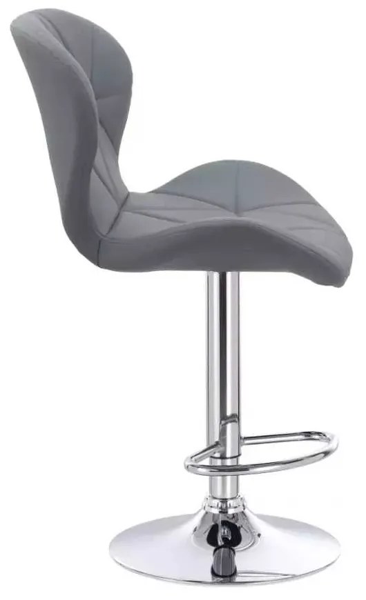 LuxuryForm DESIGN Barová židle LIVIO na stříbrné kulaté podstavě - šedá