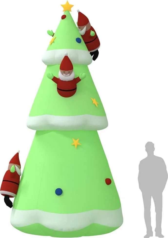 vidaXL Nafukovací vánoční stromek s LED diodami 500 cm [345295]