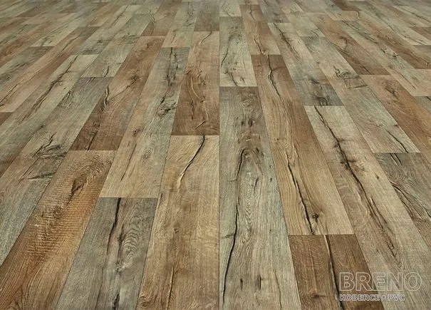 Breno PVC GREENLINE Hunter Oak 043 - rustikální dřevo, šíře 400 cm