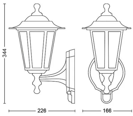 Philips 1747330PN - Venkovní nástěnné svítidlo se senzorem 1xE27/60W/230V IP44