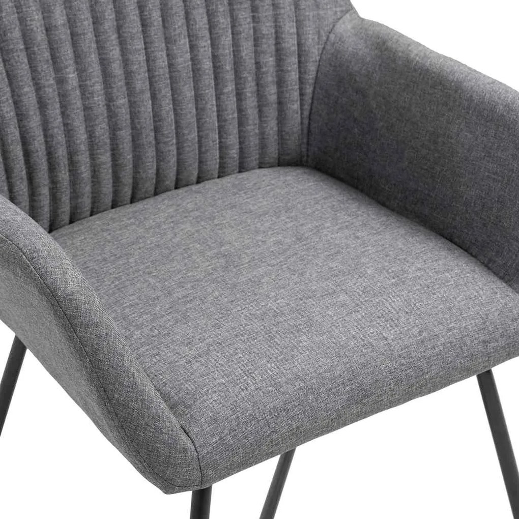 Jídelní židle 6 ks tmavě šedé textil 277097