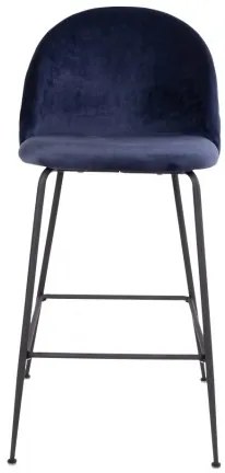 Barová židle LAUSANNE velvet modrá, nohy černé House Nordic 1001263
