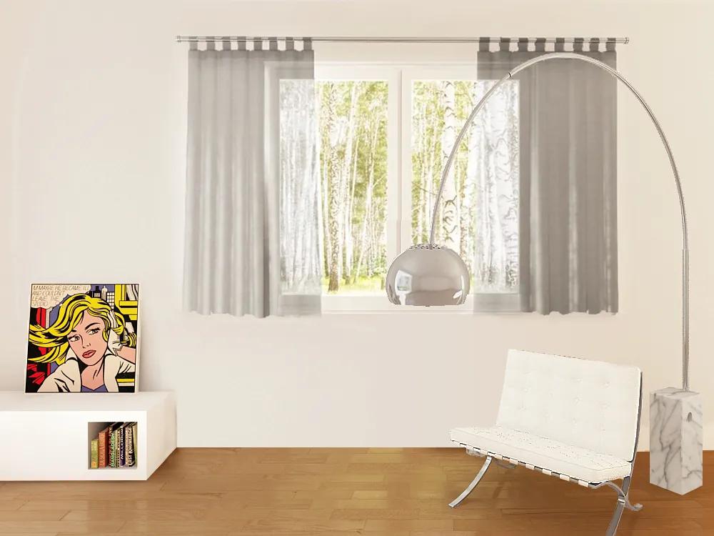 Dekorační krátká záclona s leskem - organza OTYLIA stříbrná 140x160 cm  MyBestHome | BIANO