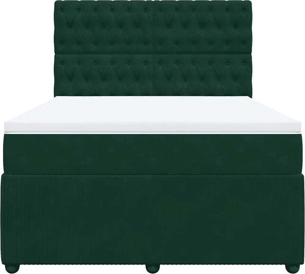 Box spring postel s matrací tmavě zelená 140x190 cm samet 3294643