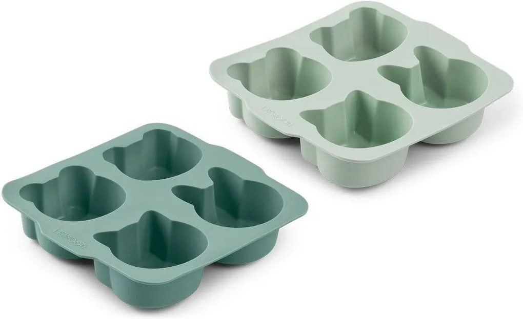 LIEWOOD Silikonová forma na pečení Mariam Mint - set 2 ks, zelená barva, plast