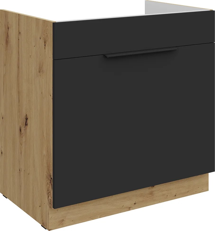 ARIA ac | dolní skříňka 80 ZL 1S dřezová | 80 cm | PREMIUM BOX | artisan/černá