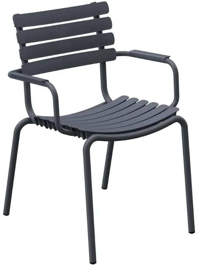 OnaDnes -20% Šedá plastová zahradní židle HOUE ReClips s područkami