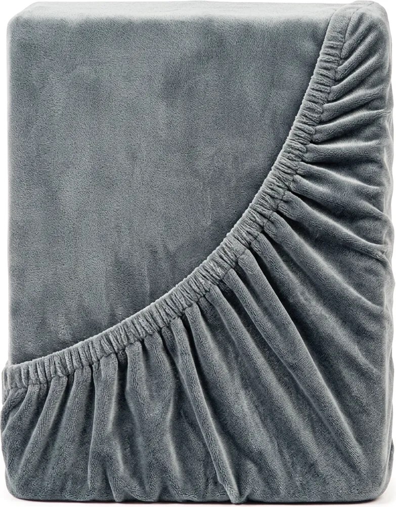 4Home Prostěradlo mikroflanel tmavě šedá, 160 x 200 cm