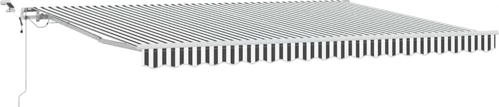 Automatická zatahovací markýza s LED antracit a bílá 450x300 cm 3215787