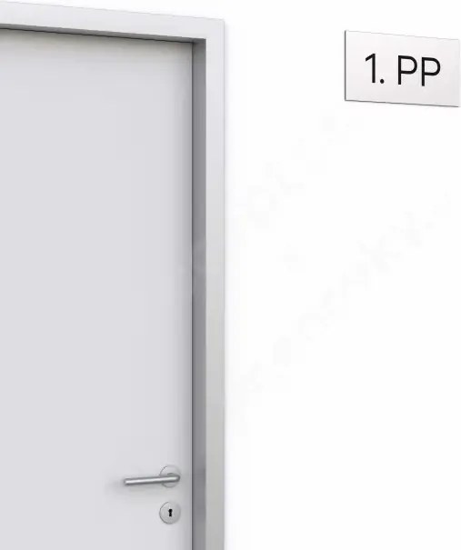 ACCEPT Označení podlaží "1. PP" - stříbrná tabulka - černý popis