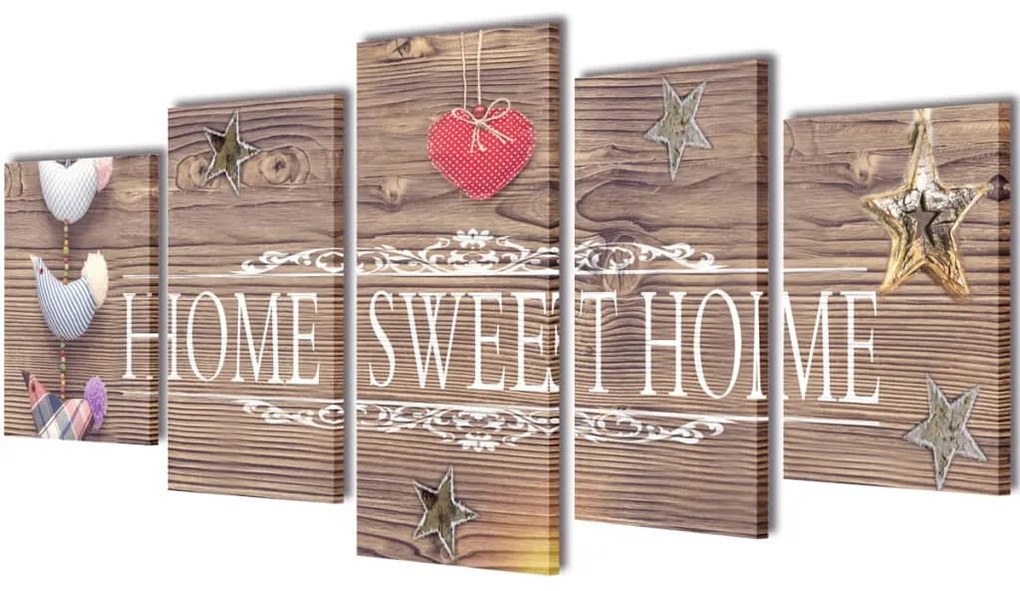 Sada obrazů, tisk na plátně, Home Sweet Home, 100 x 50 cm 241592