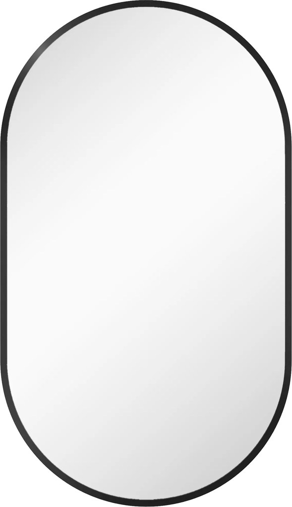 HOMCOM Oválné Koupelnové Zrcadlo 40x70 cm s Hliníkovým Rámem Dekorativní Zrcadlo na Zeď Horizontální nebo Vertikální pro Obývací Pokoj Vstupní Halus …
