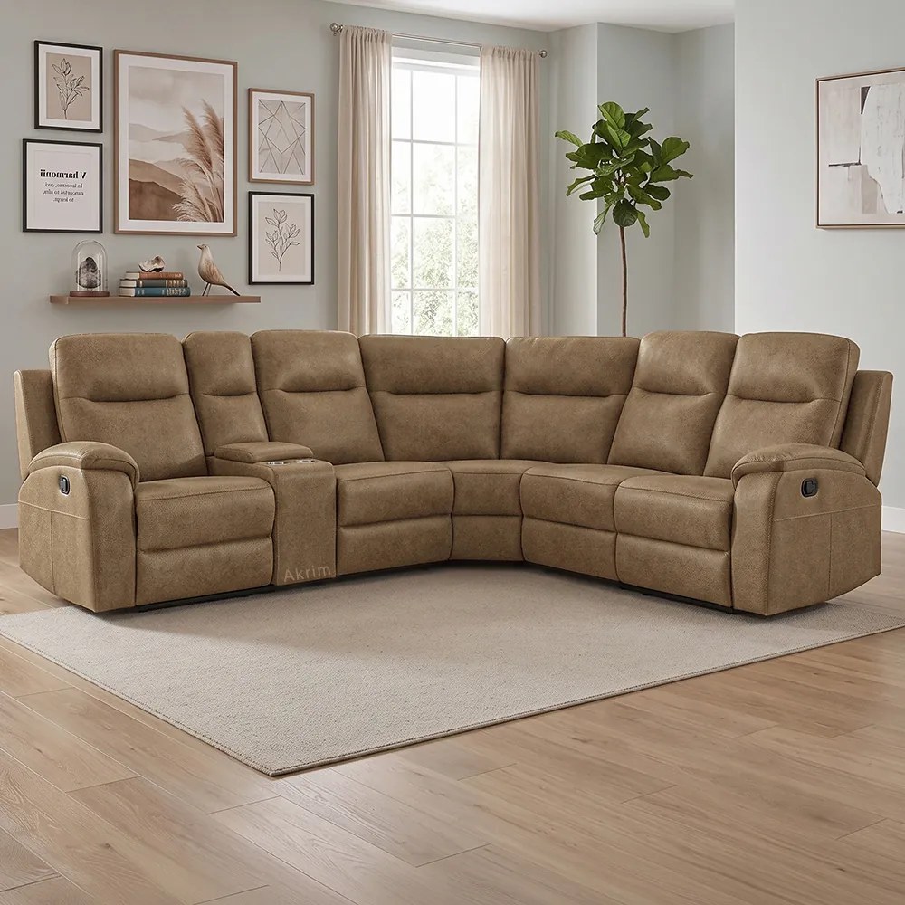 Sedací souprava MALAGA | 248x276 cm | UNIVERZÁLNÍ levá i pravá | s FUNKCÍ RELAX | hnědá látka | EXTRA POHODLNÉ