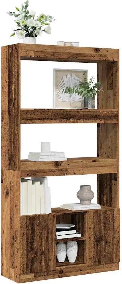 Skříň highboard old wood 92 x 33 x 180 cm kompozitní dřevo 3309625