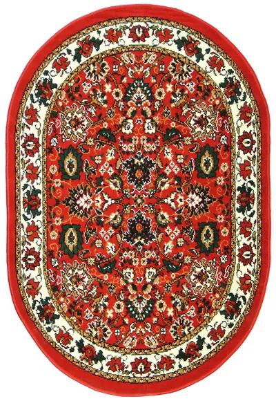 B-Line Červený kusový koberec TEHERAN 117 - ovál 100x150 cm