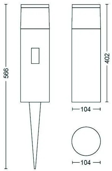 PH 17437/30/P7 Hue LED White and Color Ambiance Venkovní sloupkové svítidlo Philips Calla 17437/30/P7 černé 40cm 2200K-6500K RGB extension kit - PHILIPS HUE (915005731801)