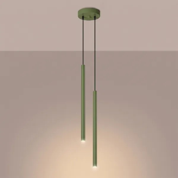 Sollux SL.2134 - Lustr na lanku PASTELO 2xG9/8W/230V zelená