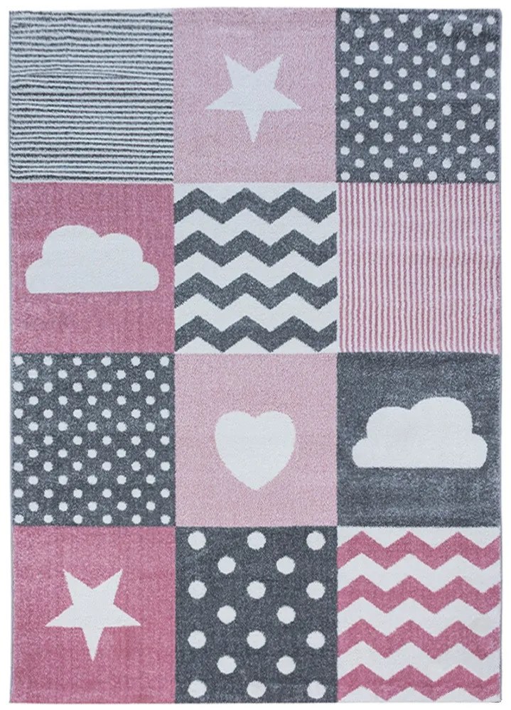 Ayyildiz, Dětský kusový koberec Kids 620 pink, 120x170, růžová, dětský pokoj Biano.cz