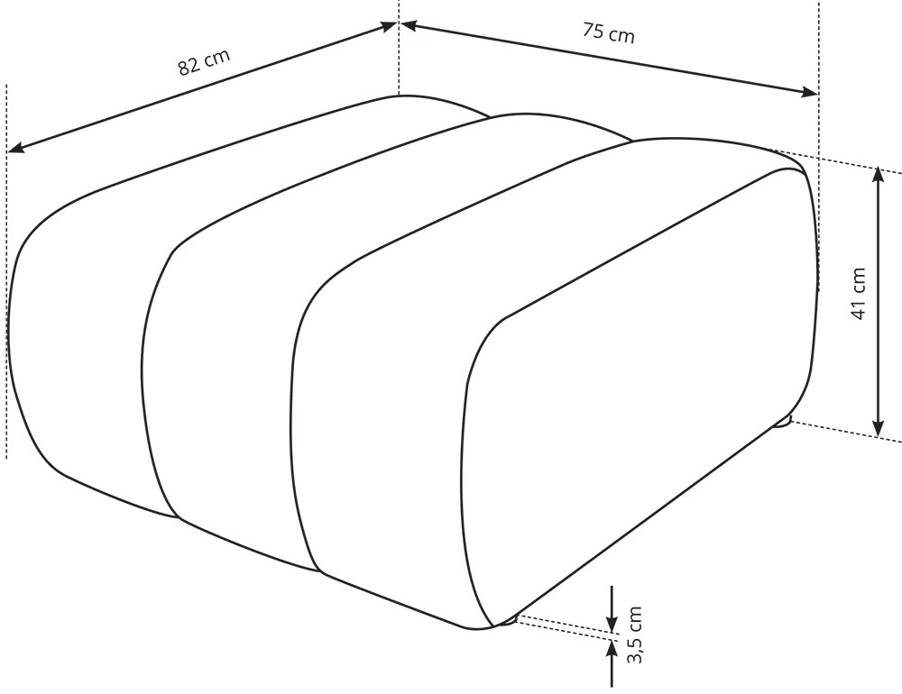 Taburet BALOO | 82x75 cm | obdélníkový | bez úložného prostoru | VÝBĚR TKANIN