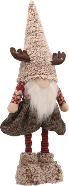 Vánoční dekorace elf béžová 55 cm