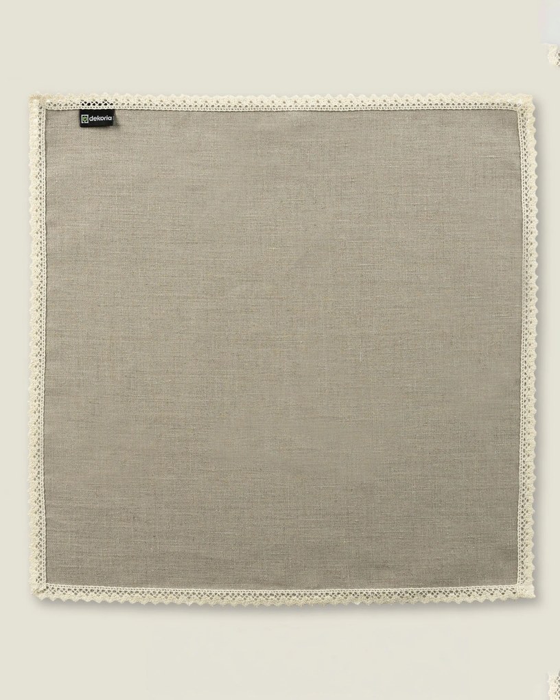 Krajkový ubrousek 1 ks. 48x48 barva béžová látka pletený vzor