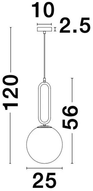 Nova Luce Závěsné svítidlo GRUS, ø 25cm, E27 1x12W Barva: Černá