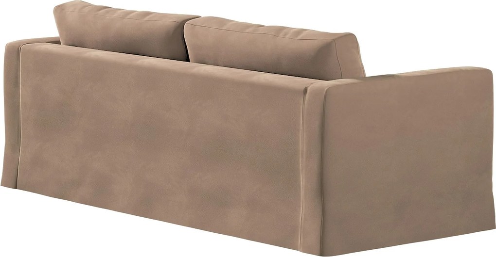 Potah na pohovku IKEA Karlstad 3-místná, nerozkládací, dlouhý barva béžová látka lesklé, sametová
