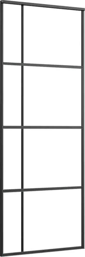 Posuvné dveře s kováním 76x205 cm ESG sklo a hliník 3332909
