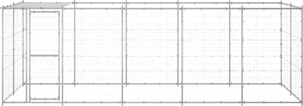 Venkovní psí kotec se střechou pozinkovaná ocel 12,1 m² 3082304