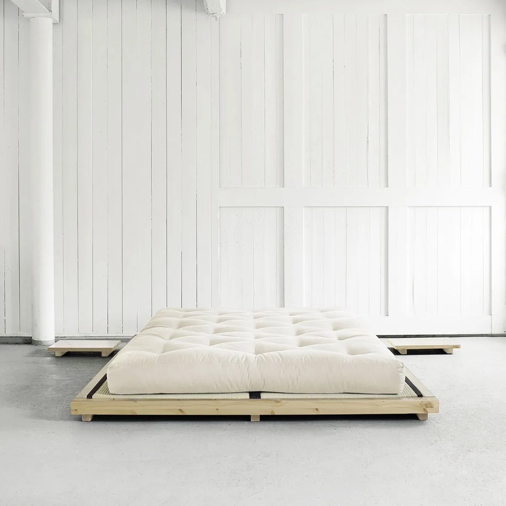 KARUP DESIGN Postel s matrací Dock 160 + Comfort Mat Clear lacquered/Natural 160 × 200 cm